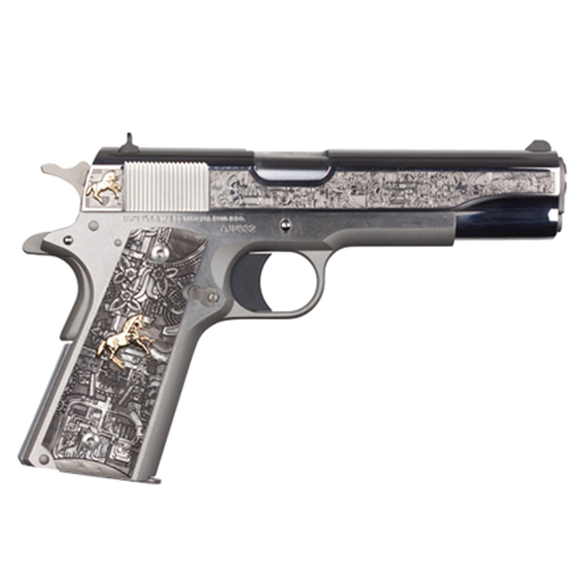 Colt Aztec Jaguar 38 Super Auto 5in Engraved Stainless Handgun - 9+1 ...